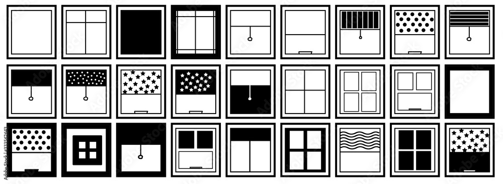 windows collection drawings, different architectural elements set of ...