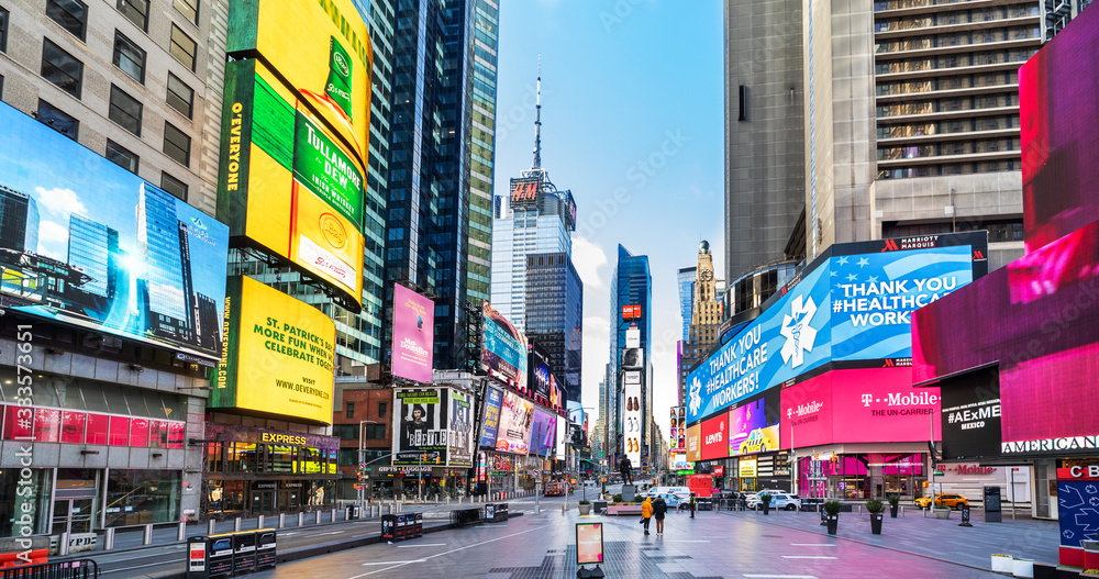 Times Square, New York City during Coronavirus, covid-19 pandemic ...