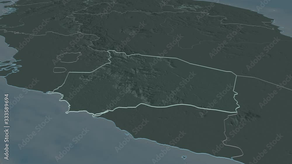 Negeri Sembilan, state with its capital, zoomed and extruded on the ...