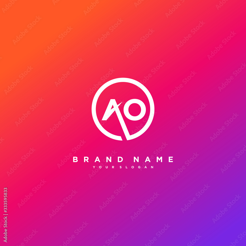letter AO logo design vector Stock Vector | Adobe Stock