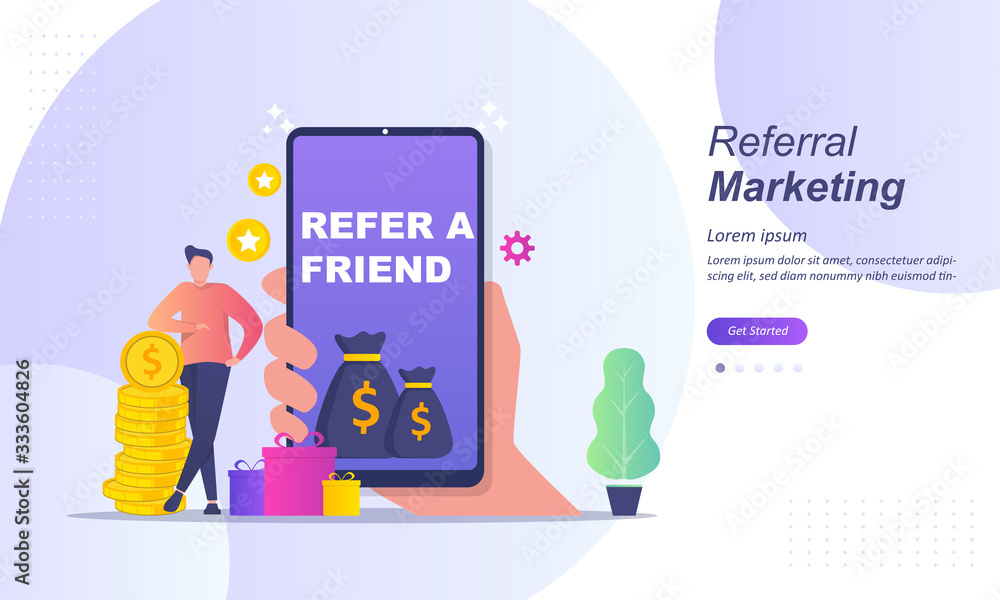 Refer A Friend Concept Design, Customer referral, People share info ...