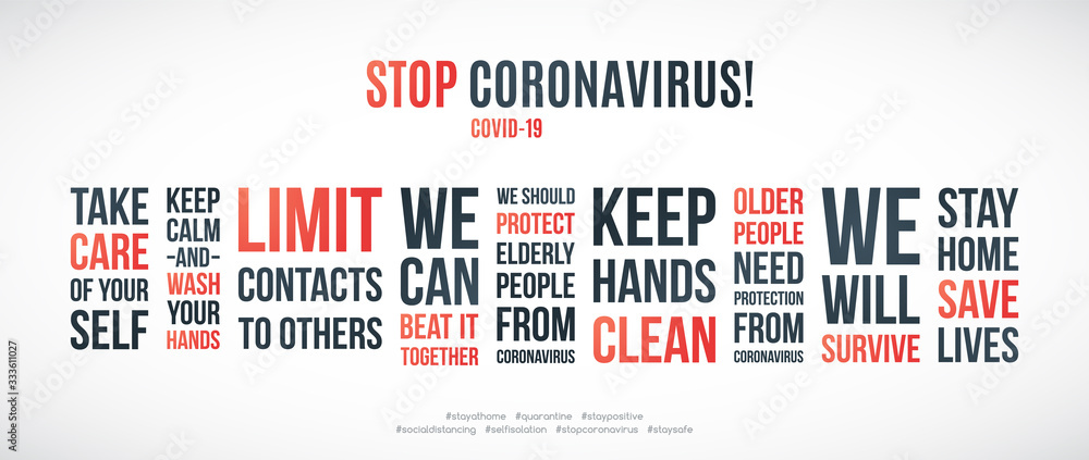COVID-19 quotes set to prevent the spread of coronavirus. Quarantine ...