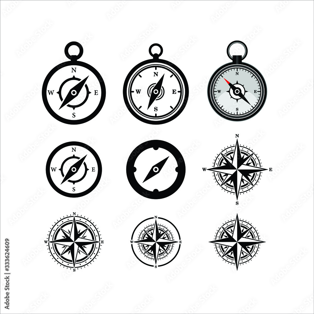 Compass. Compass icon vector. compass logo. which is isolated in white ...