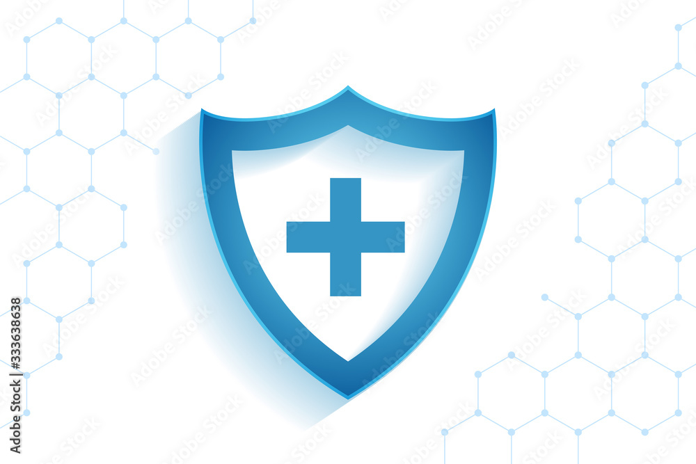 healthcare medical shield for virus protection background Stock Vector ...