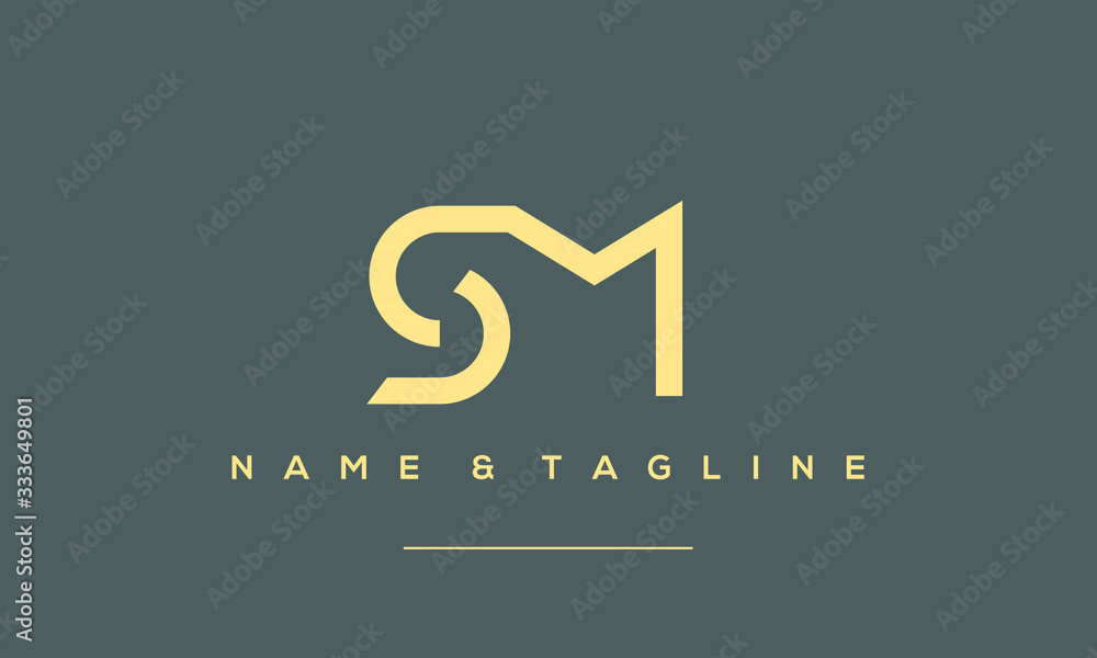 Alphabet letter icon logo SM Stock Vector | Adobe Stock