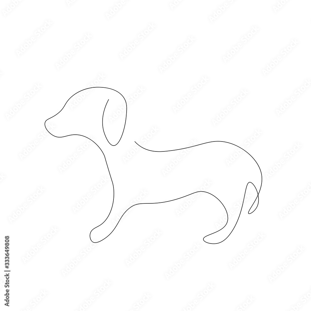 Cute puppy dog line drawing vector illustration Stock Vector | Adobe Stock