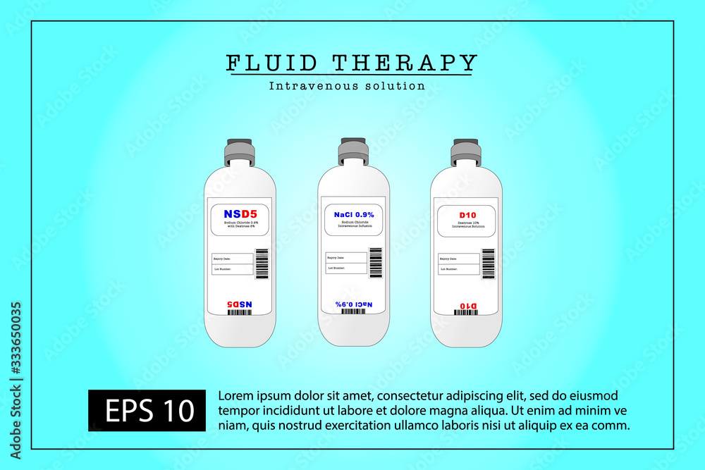 Intravenous solution for fluid therapy and resuscitation vector Stock ...
