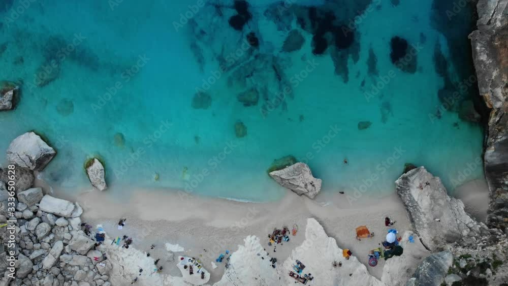 Sardinia Island Italy Orosei coast, view of a beautiful beach full of ...