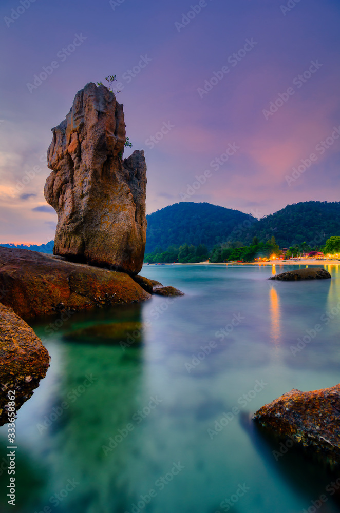 Beautiful scenery sunset background surrounding pangkor Island located ...
