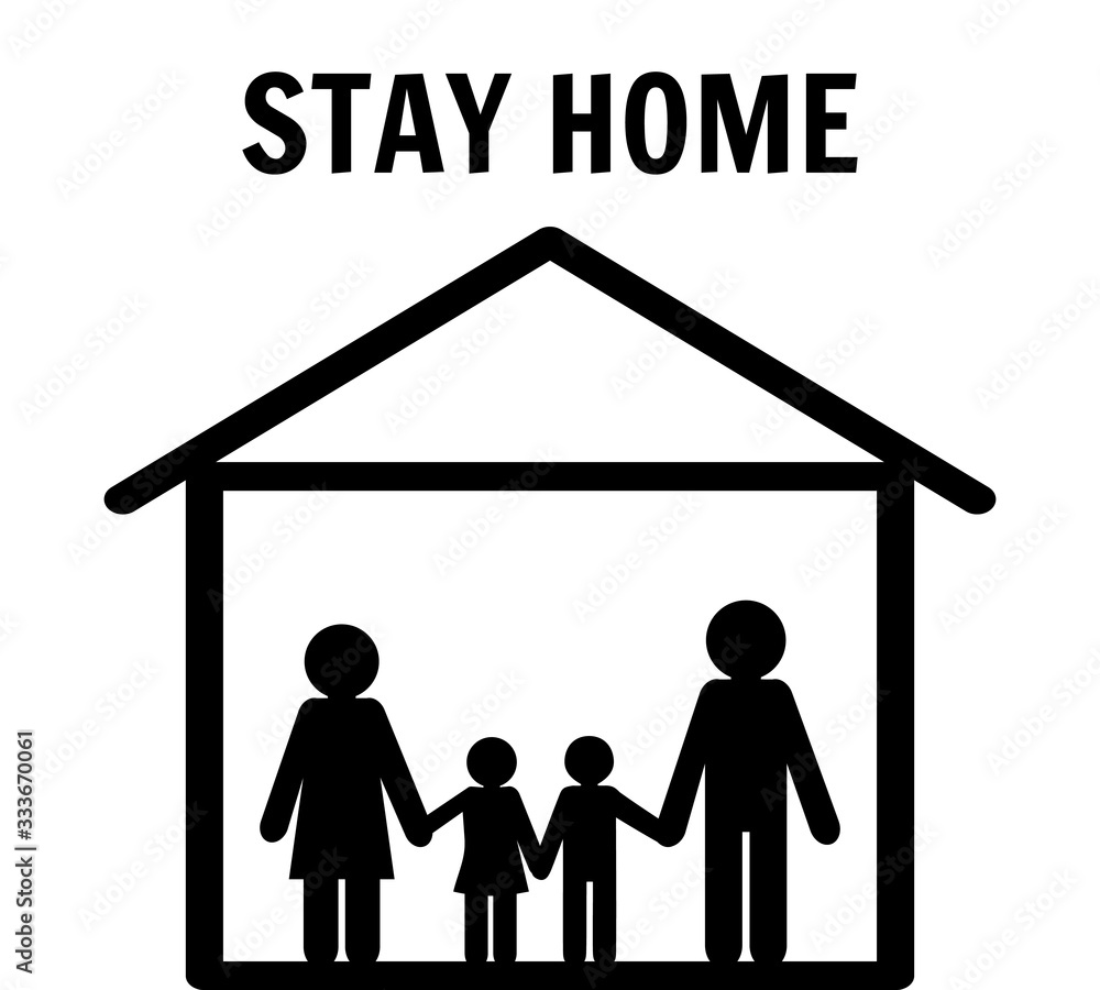 Stay safe, stay inside home. Save planet from COVID-19 coronavirus ...