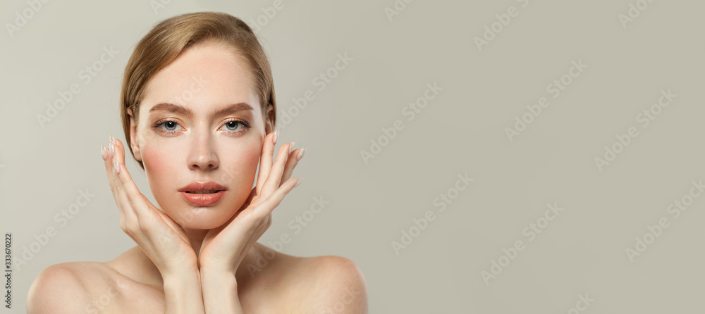 Perfect young face. Beautiful woman with clear skin portrait Stock ...