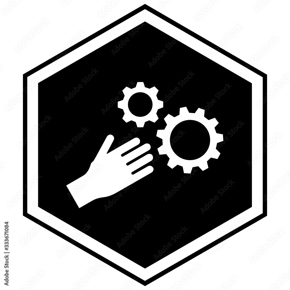 Pinch points Keep hands Clear, Rotating Machinery Warning Sign Vector ...