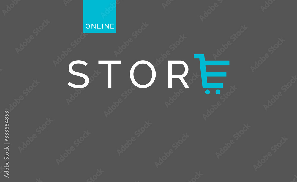 Online store website logo concept. Online shopping app. Cart icon ...