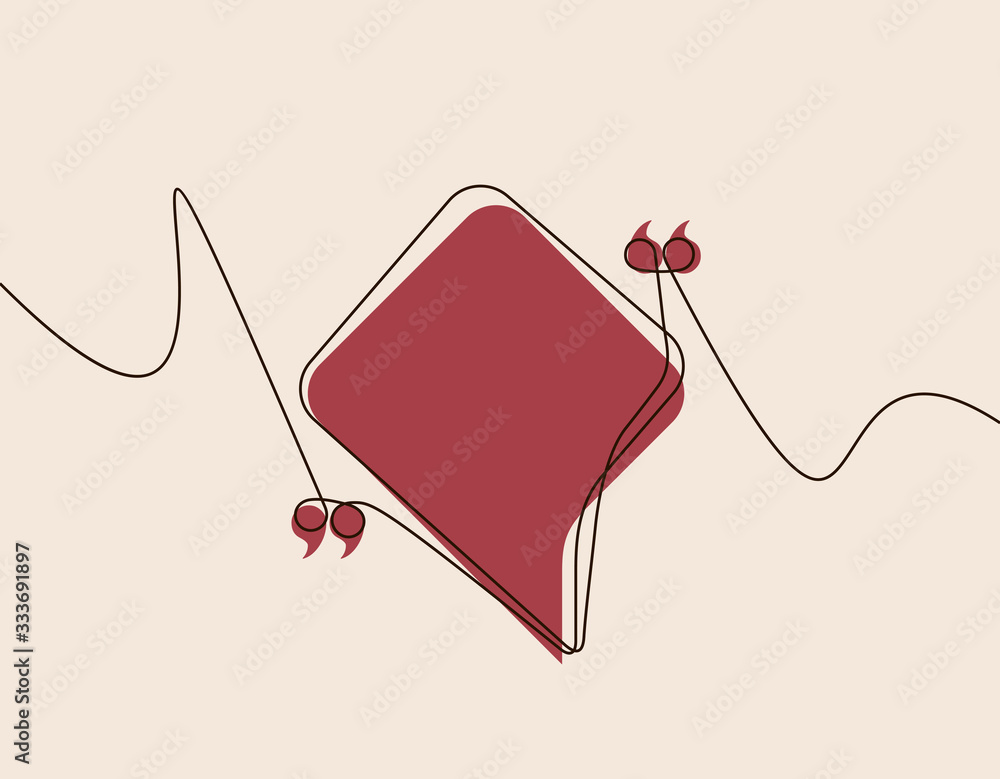 Continuous one line art drawing Quote speech bubble blank template ...