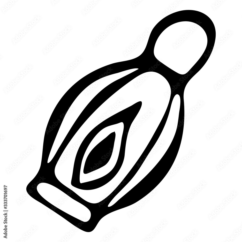 Vector illustration of a flashlight. One element on an isolated white ...