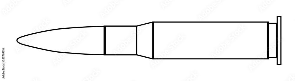 Rifle Bullet Outline Drawing Stock Vector | Adobe Stock