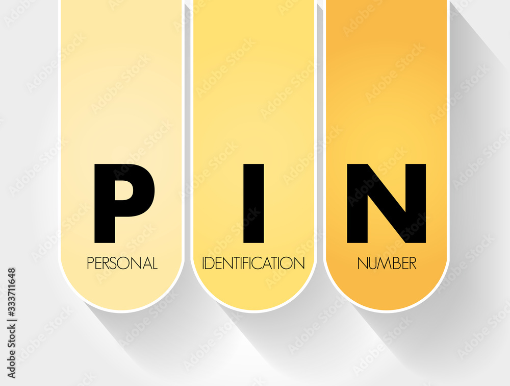 PIN - Personal Identification Number acronym, technology concept ...