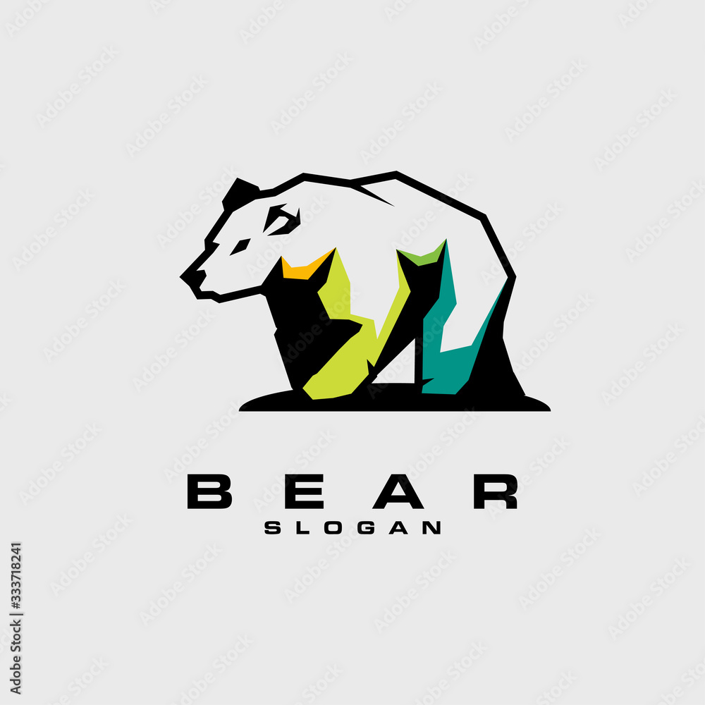 bear logo design vector abstract illustrator Stock Vector | Adobe Stock