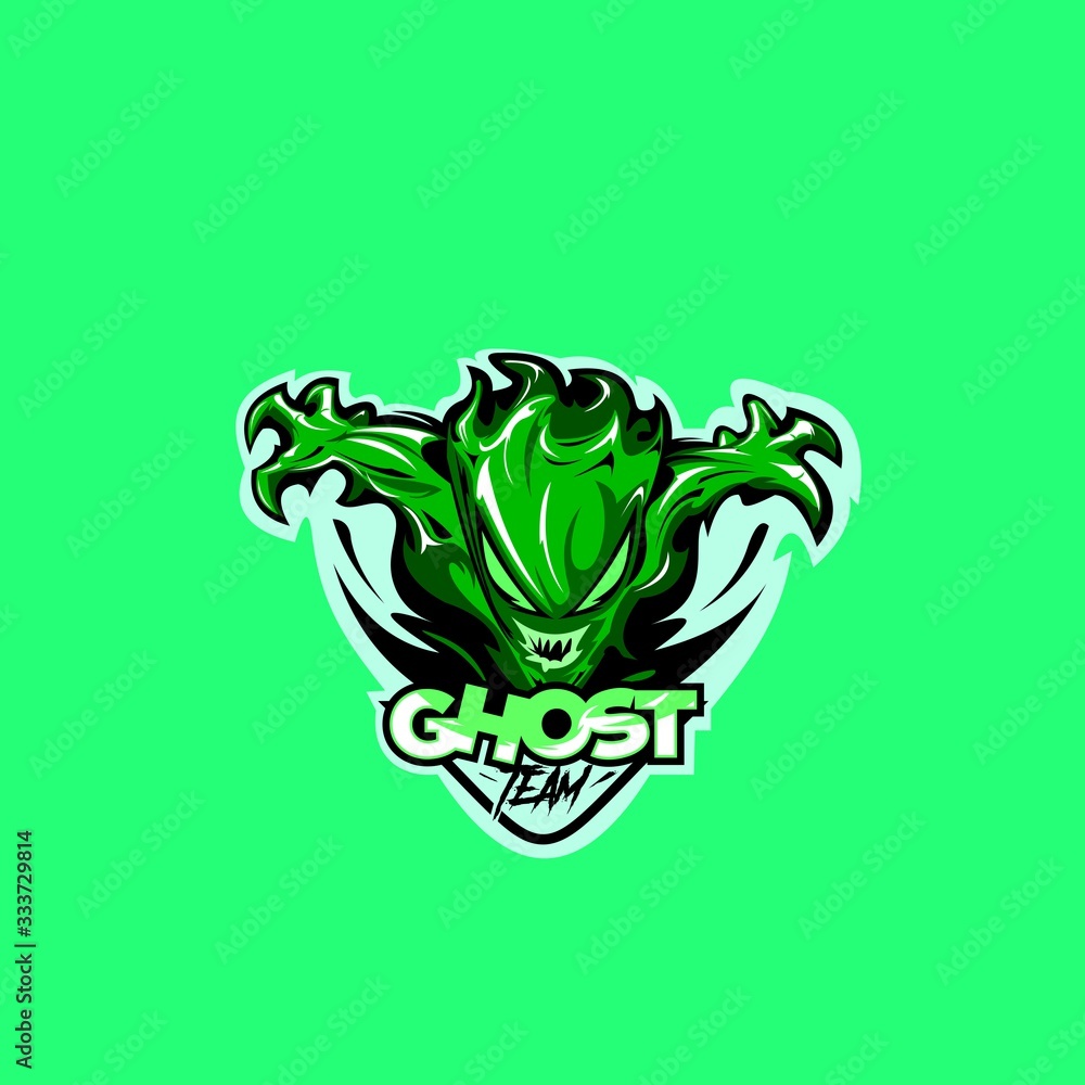 ghost team mascot logo Stock Vector | Adobe Stock