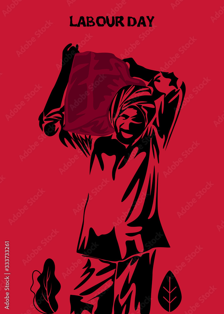 Silhouette labour clipart, Labour day vector background Stock Vector ...