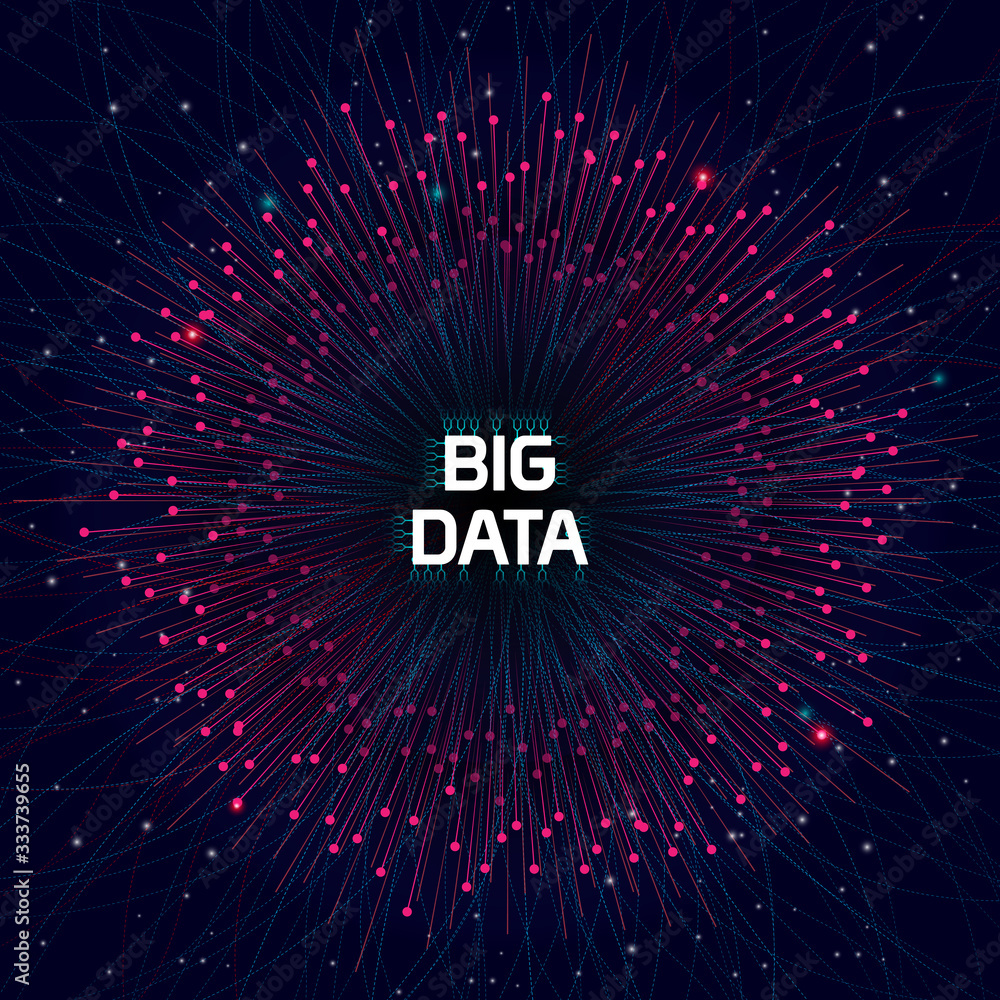 Futuristic Big Data Technology Concept Art and Visualization. The big ...
