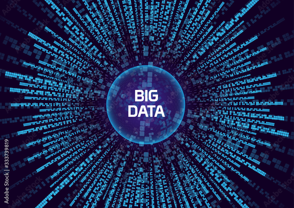 Futuristic Big Data Technology Concept Art and Visualization. Stock ...