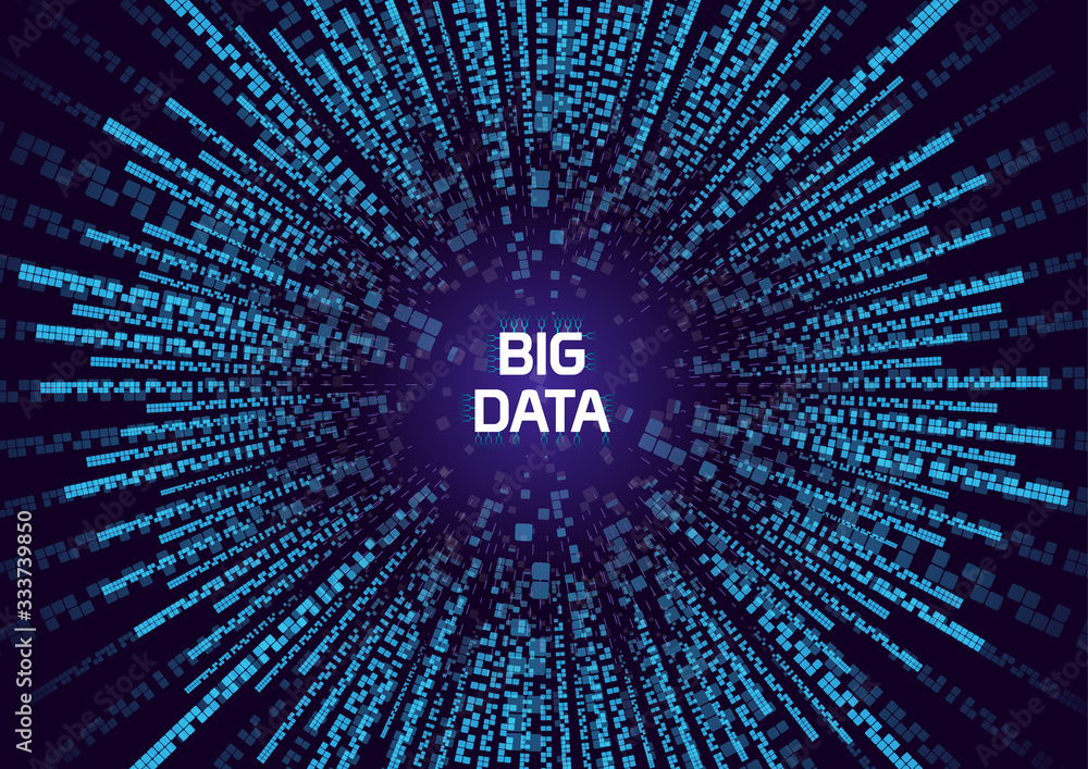 Futuristic Big Data Technology Concept Art and Visualization. Stock ...