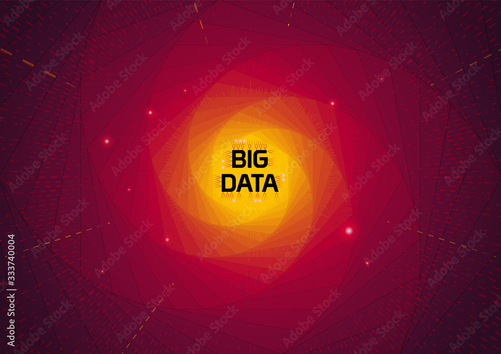 Futuristic Big Data Technology Concept Art and Visualization. Digiital ...