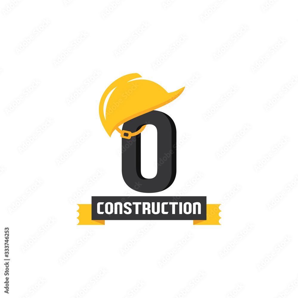 Letter O Helmet Construction Logo Vector Design. Security Building ...