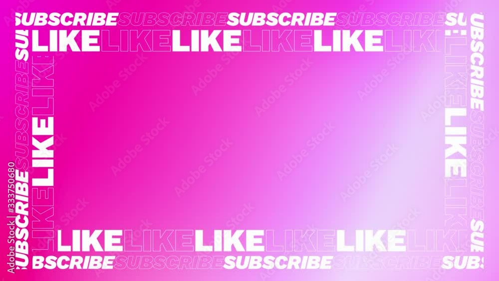 Seamlessly looping borders of multiple animated words "LIKE" and ...