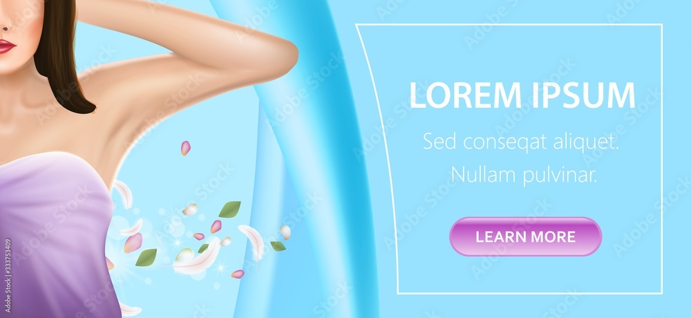 Armpit Epilation Spa Salon Service, Promo Poster. Woman Hold Arm Up and ...