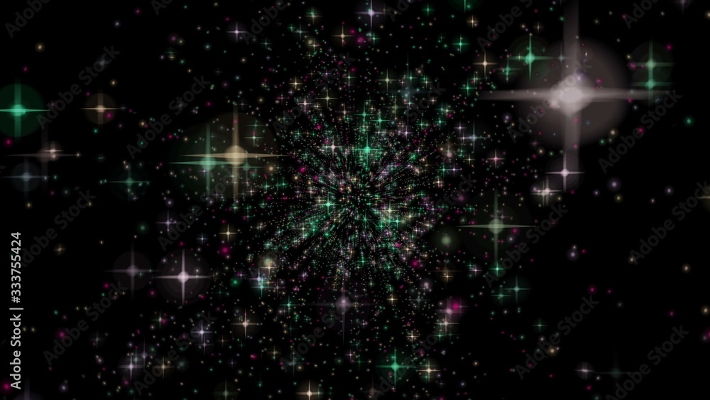 VJ and DJ VJ Seamless loop animation. Abstract particles bokeh and glittering dust particle ...