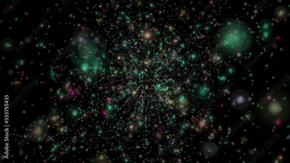 VJ and DJ VJ Seamless loop animation. Abstract particles bokeh and ...