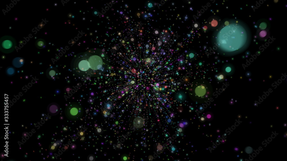 VJ and DJ VJ Seamless loop animation. Abstract particles bokeh and glittering dust particle ...