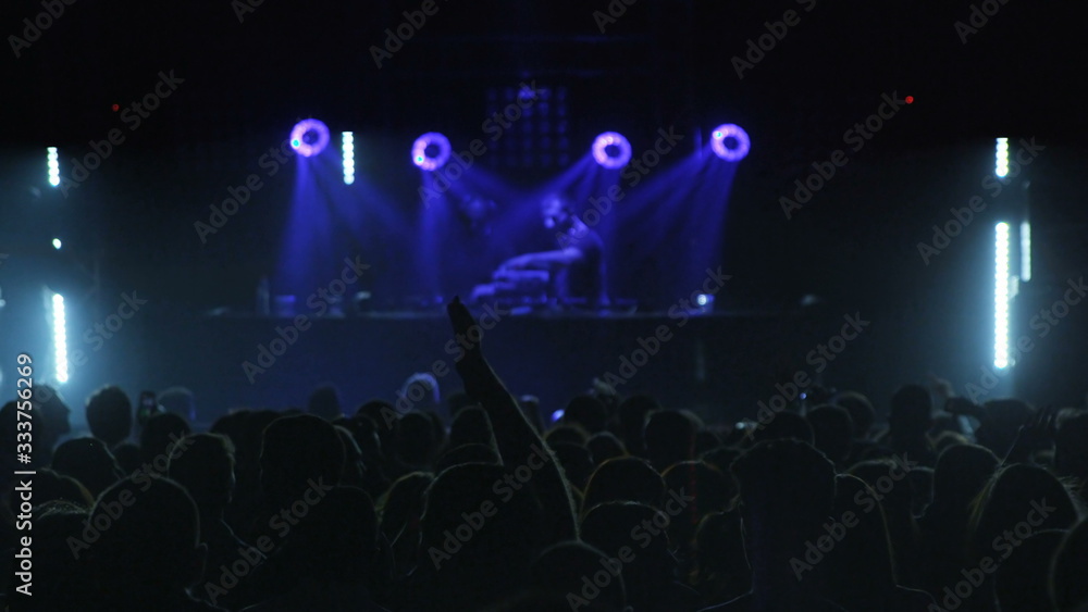 Laser Light Show in disco stage concert hall party music festival ...