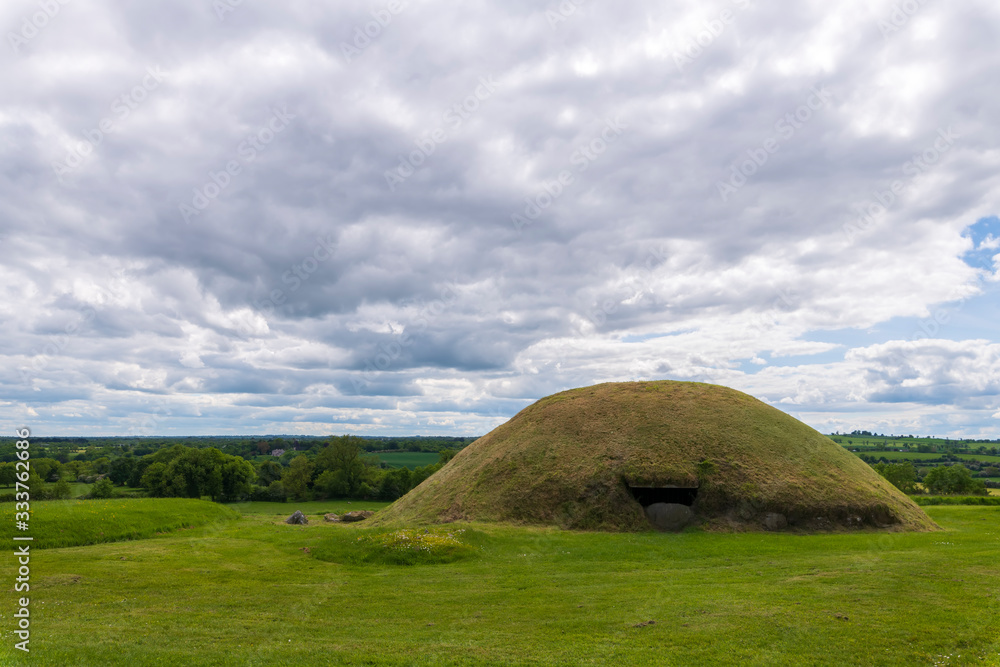 Knowth Neolithic Passage Mound Tombs in Boyne Valley, Ireland Stock ...
