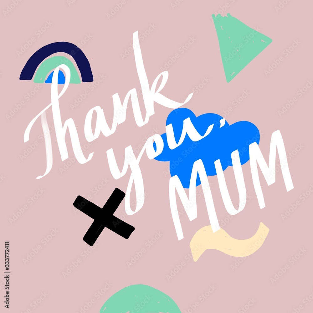 Thank you, mum Stock Illustration | Adobe Stock