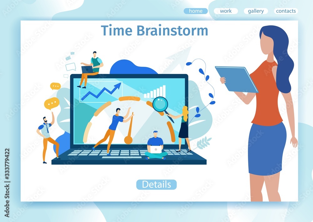 Advertising Banner is Written Time Brainstorm. Time Schedule for ...