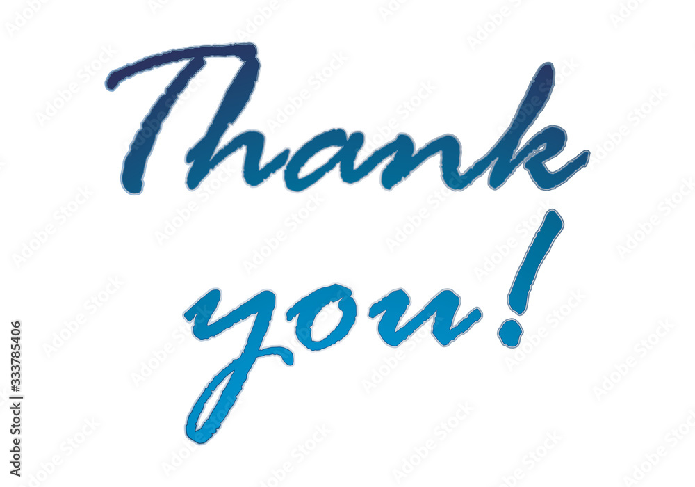 Gracias de color azul sobre fondo blanco. Stock Vector | Adobe Stock
