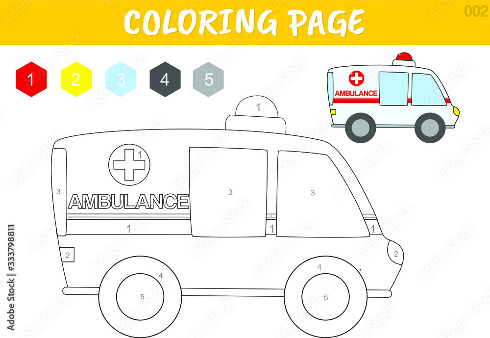 Coloring by numbers educational game for kids. Vector illustration for ...