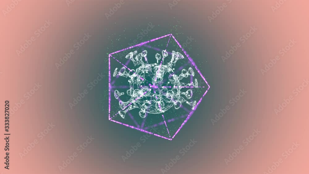 How to protect yourself from virus. Illuminating virus cell locked ...