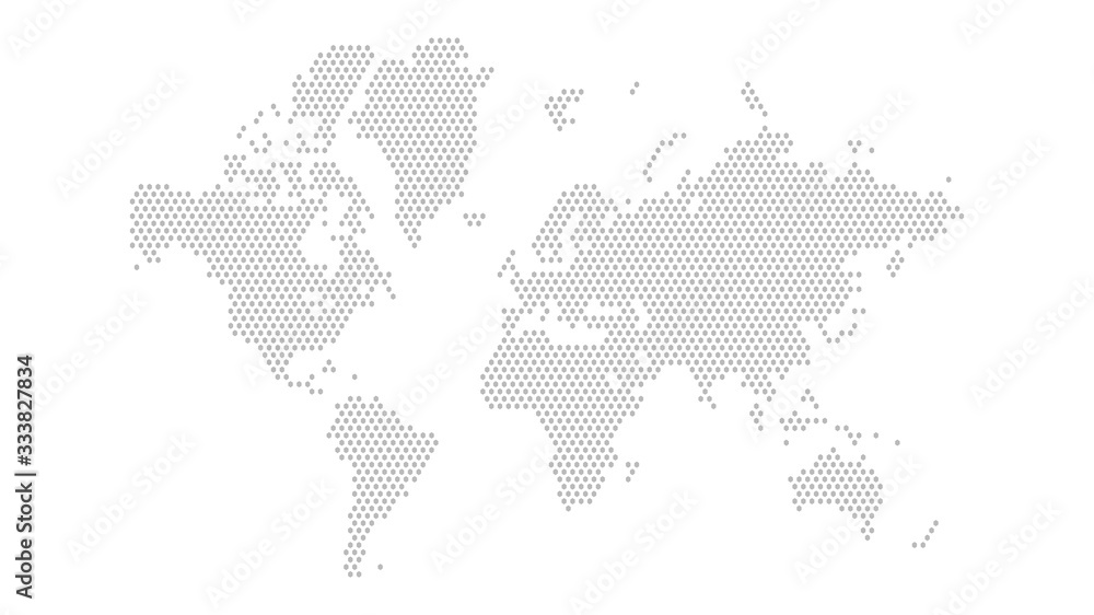 Hexagon world map vector icon, countries and continents Stock Vector ...