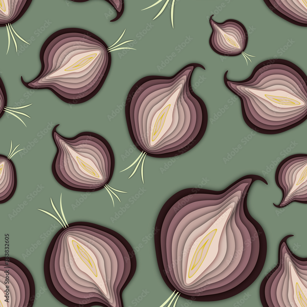 Background illustration of a red onion, bitmap image Stock Vector ...