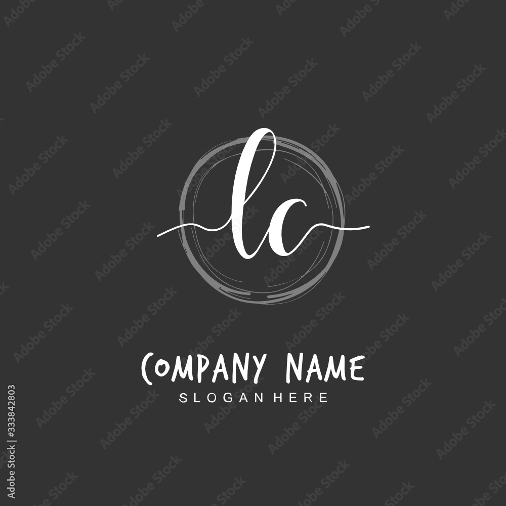 Handwritten initial letter L C LC for identity and logo. Vector logo ...