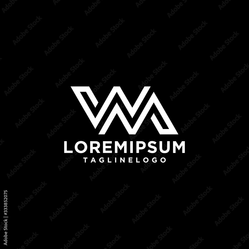 WM MW Monogram Logo Design Template Stock Vector | Adobe Stock