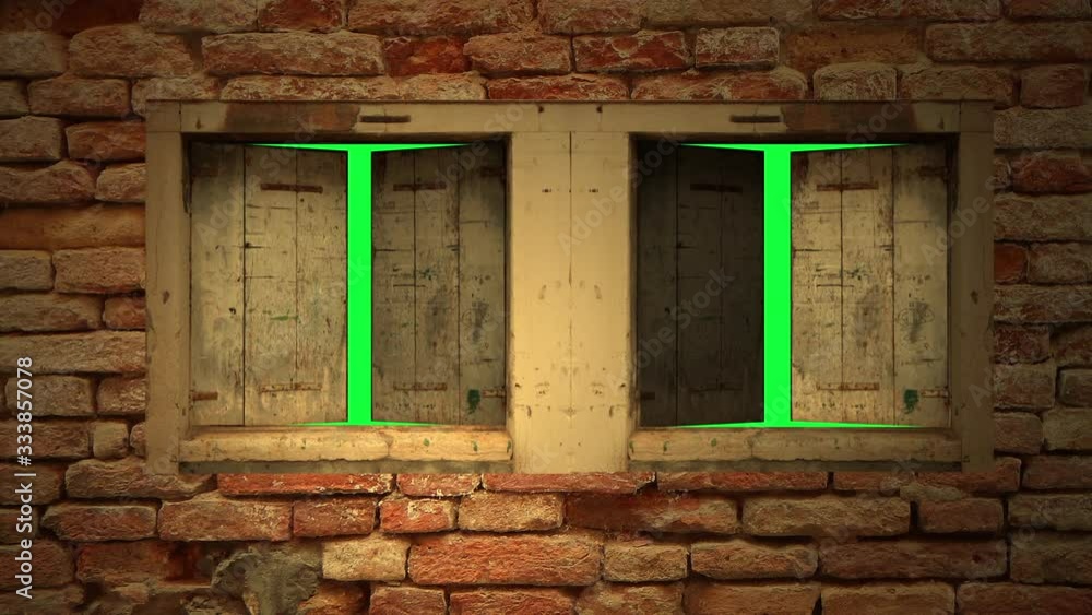 Open windows - 3d animation on Green Screen vídeo do Stock | Adobe Stock