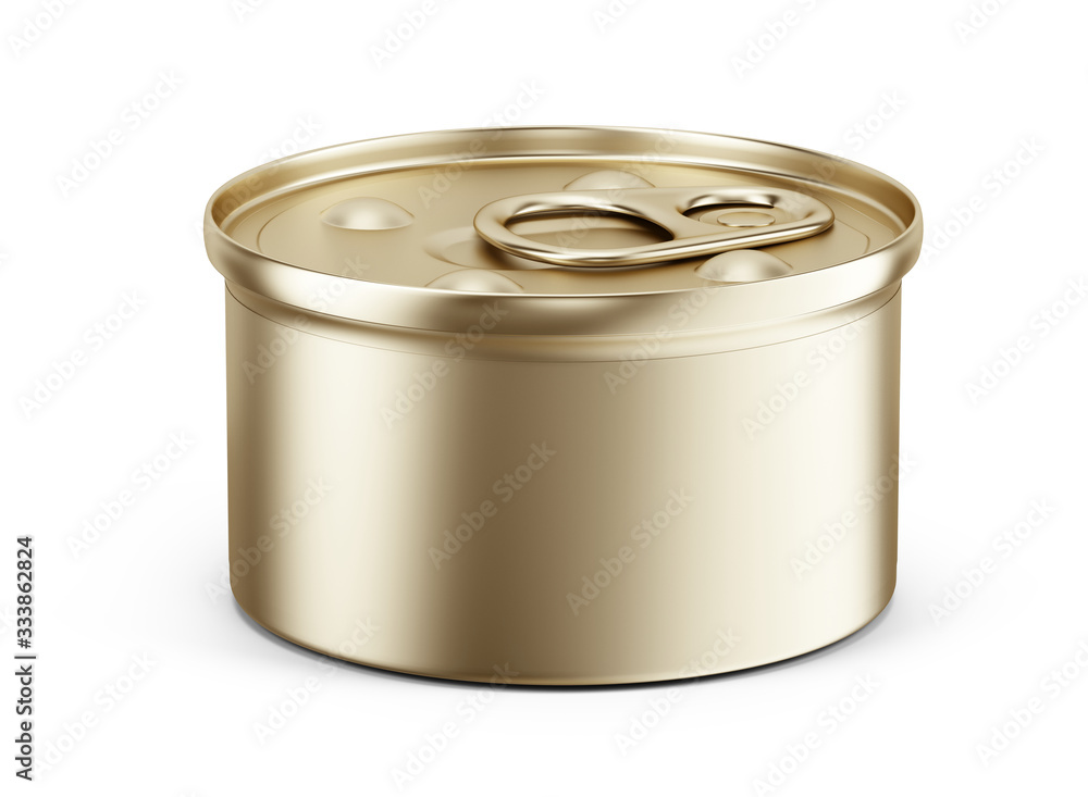 Pet food can on white background - Canned food for dogs, cats. Mockup ...