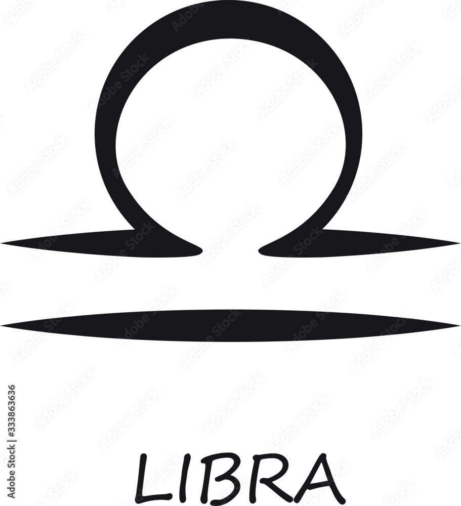 Libra zodiac sign black vector illustration. Celestial scales esoteric ...