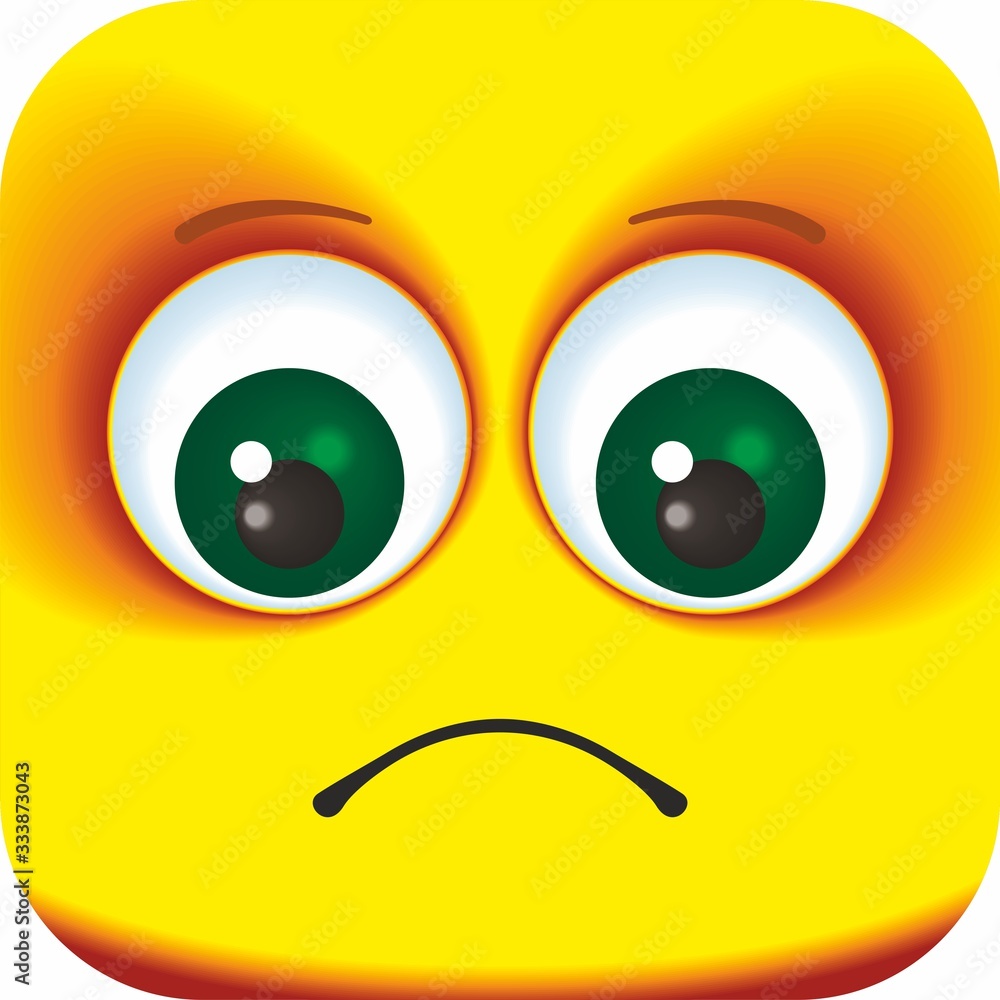 Sad face Cartoon Square Emoticon. Cartoon faces for your design. Stock ...