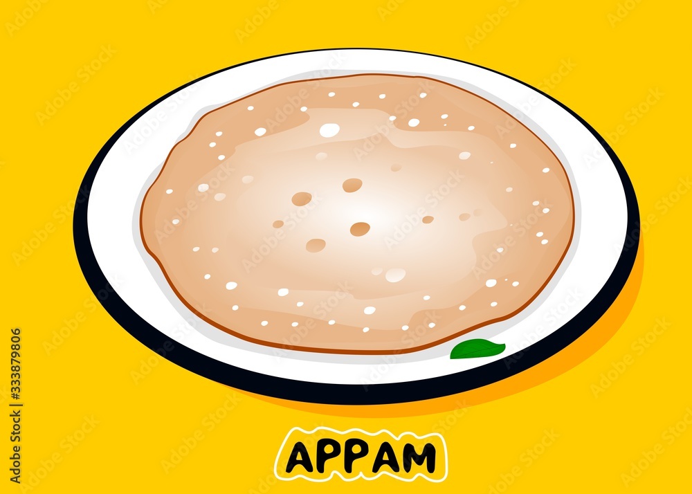 Appam Roti indian Chapati or Bread Vector Stock Vector | Adobe Stock